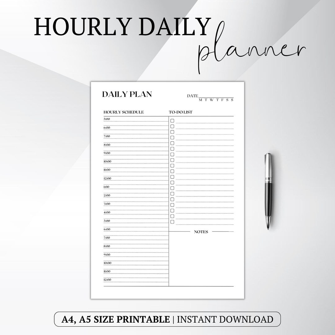 Classic and Minimal Daily Plan Printable Daily to Do List for - Etsy