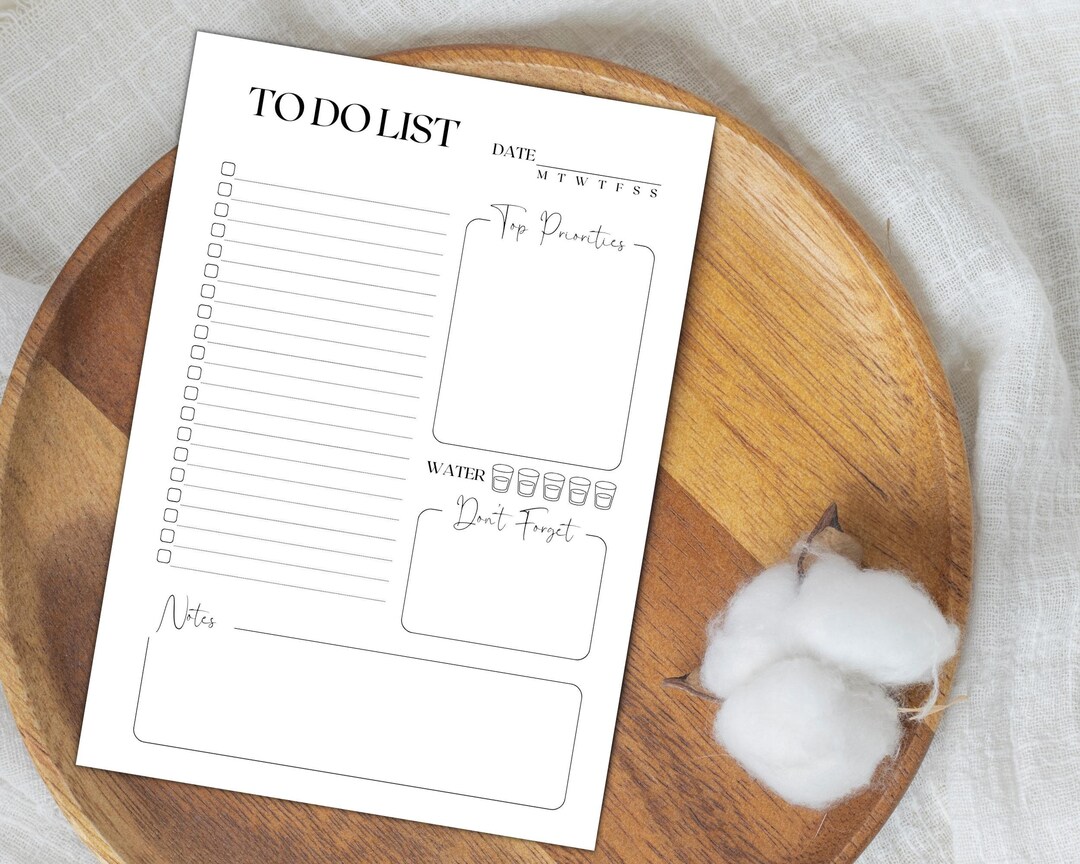 Daily to Do List Printable, Daily/weekly Planner Printable, PDF to Do ...
