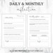 Daily and Monthly Reflection Review Pages, Printable Daily Journal ...
