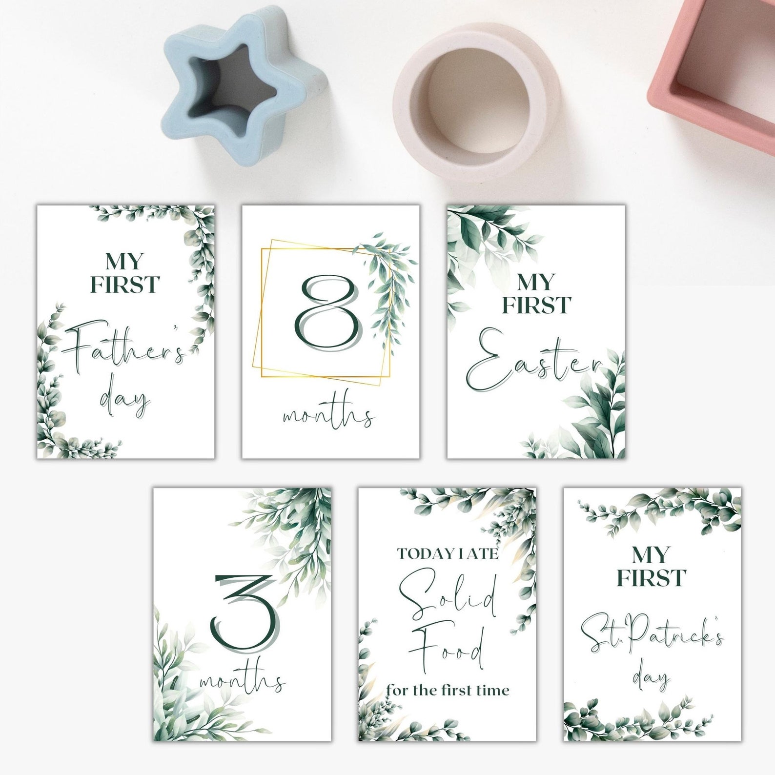 Printable Monthly Baby Milestone Cards, Keepsake Milestone Card Set ...