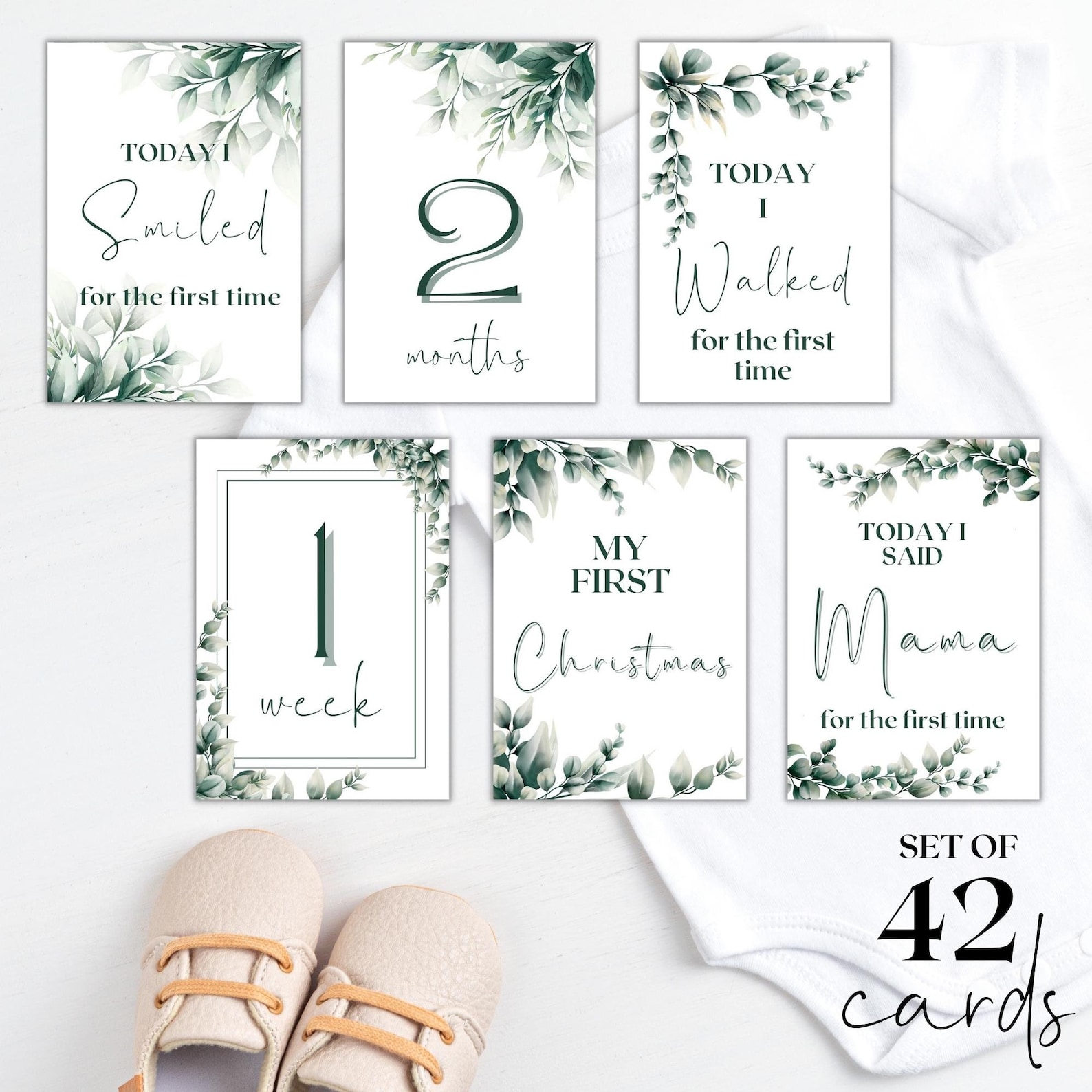 Printable Monthly Baby Milestone Cards, Keepsake Milestone Card Set ...