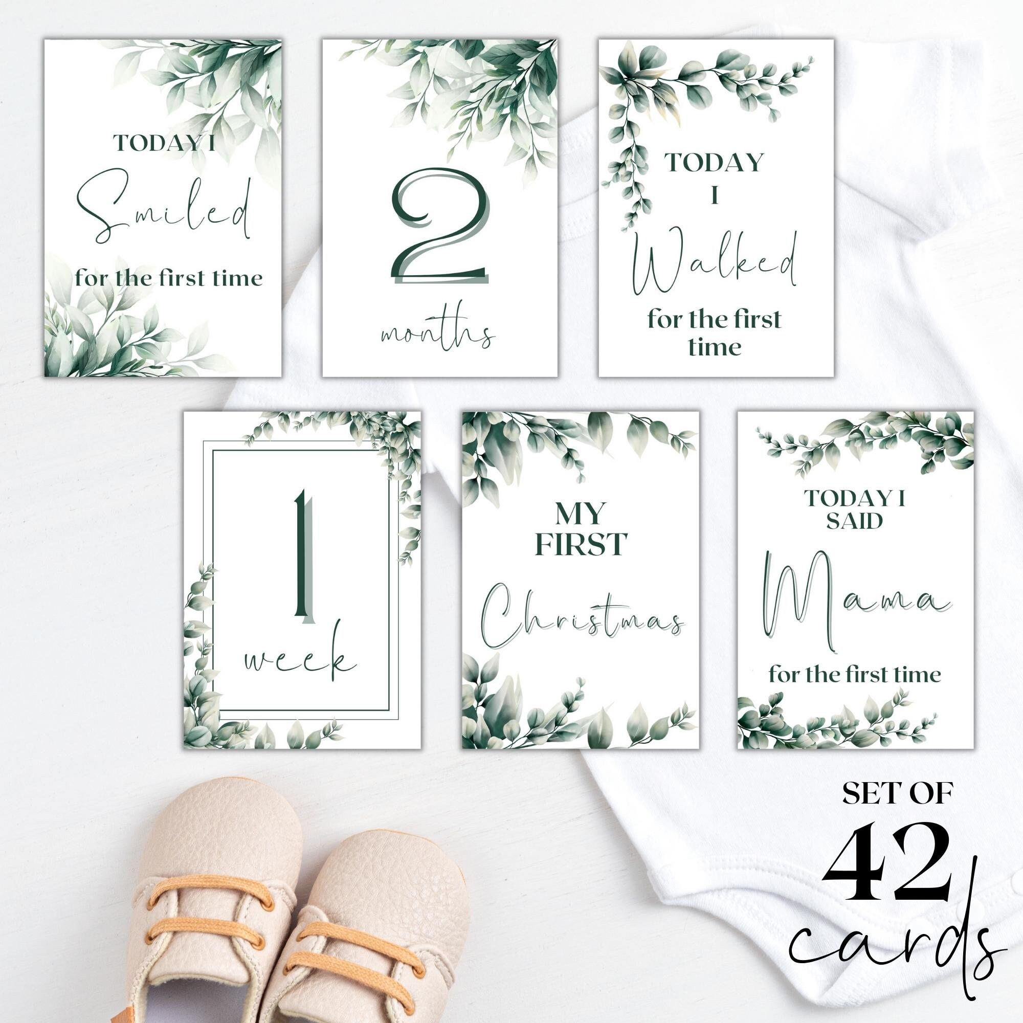 Printable Monthly Baby Milestone Cards, Keepsake Milestone Card Set ...