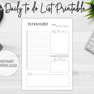 Daily to Do List Printable, Daily/weekly Planner Printable, PDF to Do ...