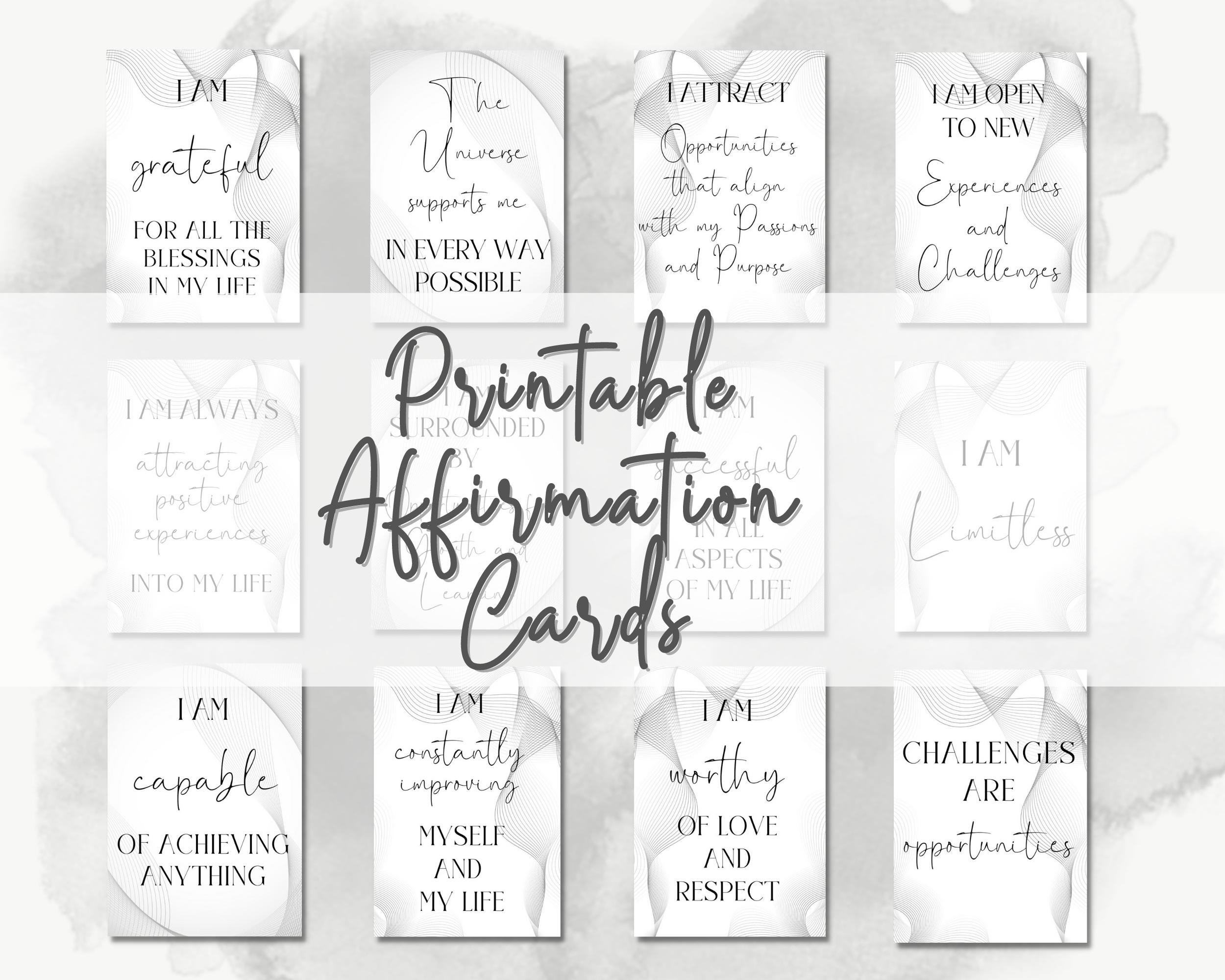 44 Printable Positive Affirmation Cards, Well-being Affirmation Cards ...