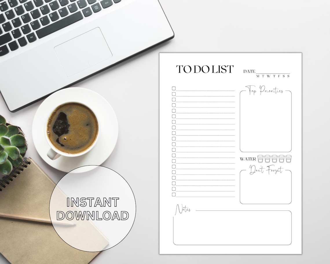 Daily to Do List Printable, Daily/weekly Planner Printable, PDF to Do ...