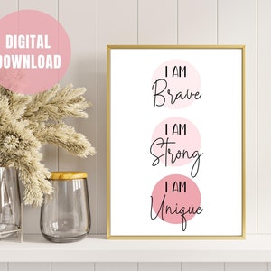 Printable Positive Affirmation Wall Art Encouragement Poster - Etsy