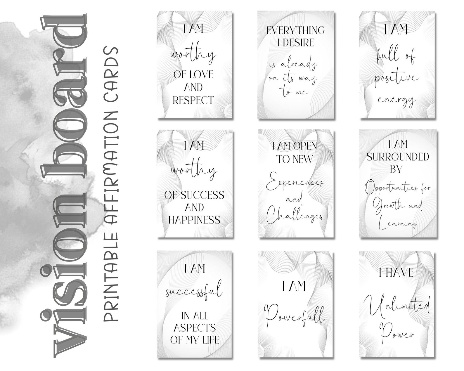 44 Printable Positive Affirmation Cards, Well-being Affirmation Cards ...