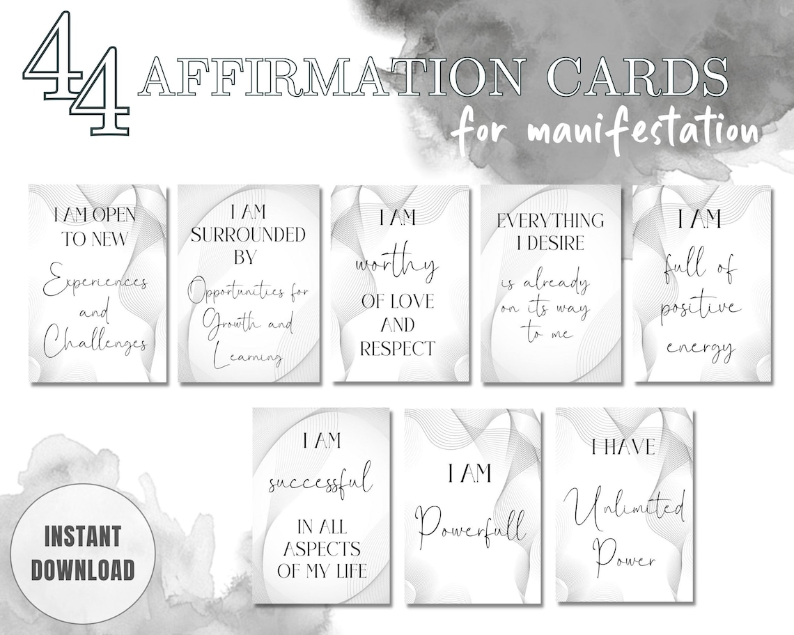 44 Printable Positive Affirmation Cards Well-being - Etsy