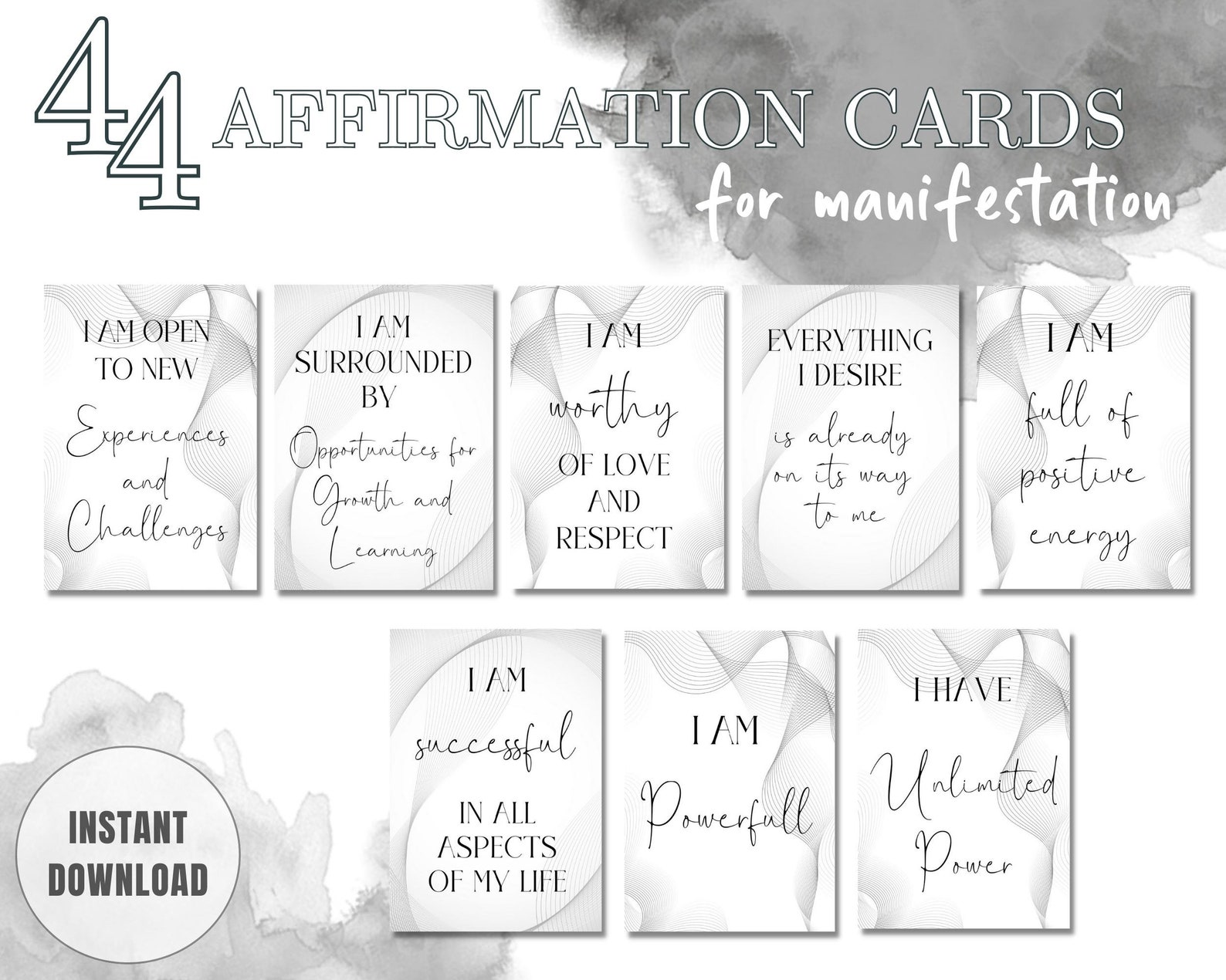 44 Printable Positive Affirmation Cards Well-being - Etsy