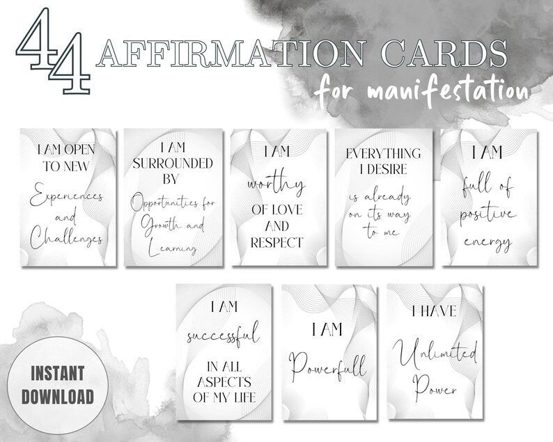 44 Printable Positive Affirmation Cards Well-being - Etsy