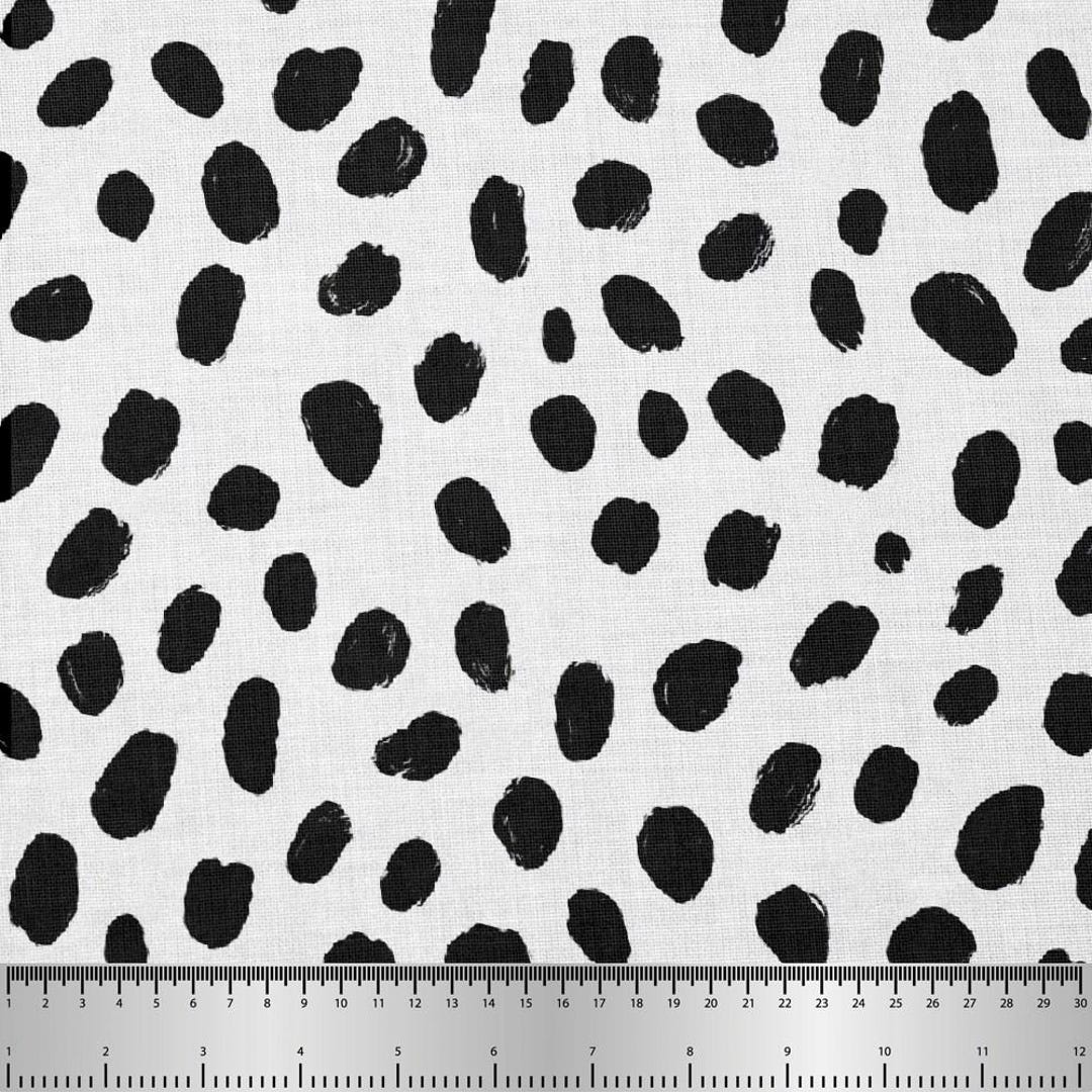 Black and White Polka Dot Pattern, Fabric by the Yard, 58 In" Wide ...