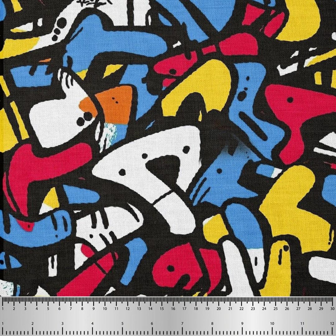 Modern Abstract Art Pattern, Fabric by the Yard, 58 In" Wide, Made of ...
