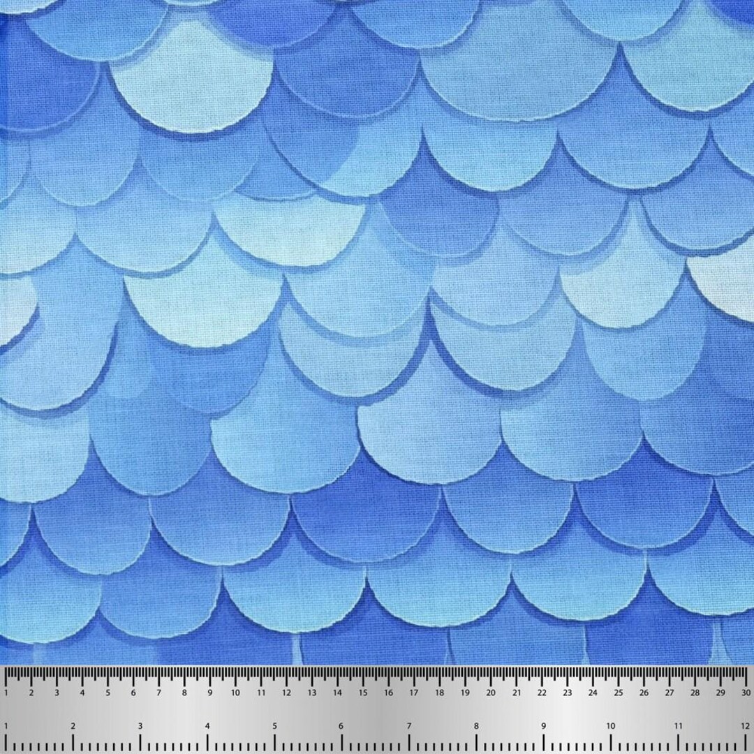 Mermaid Scale Pattern, Fabric by the Yard, 58 In" Wide, Made of ...