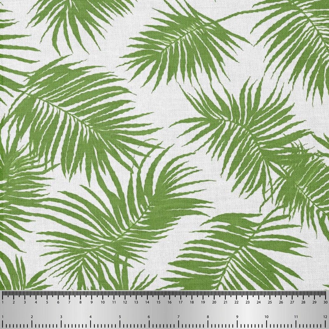 Tropical Palm Leaves Pattern, Fabric by the Yard, 58 In" Wide, Made of ...