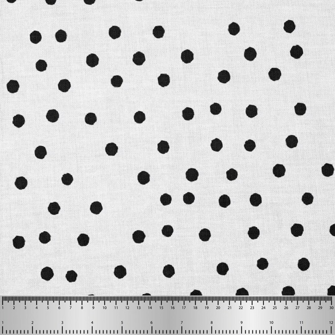 Black Polka Dot Print Aida Cloth Pattern, Fabric by the Yard, 58 In ...