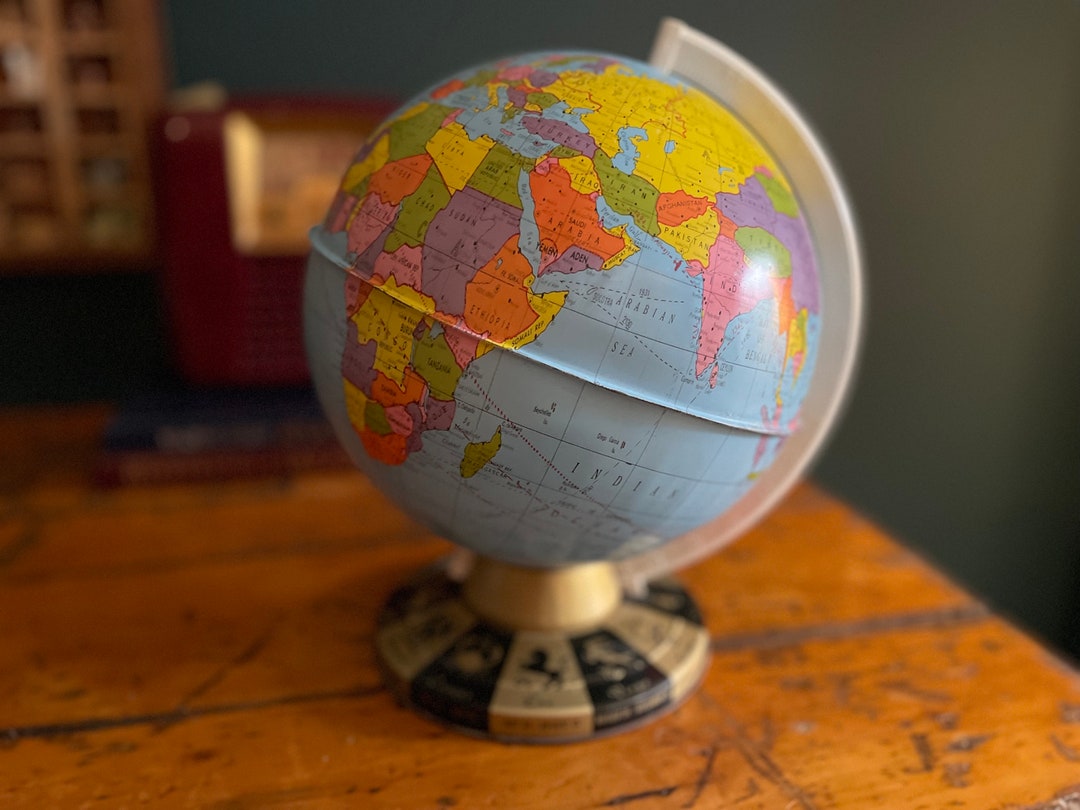 Vintage Zodiac Sign Globe, Ohio Art, 1960s Tin World Globe - Etsy