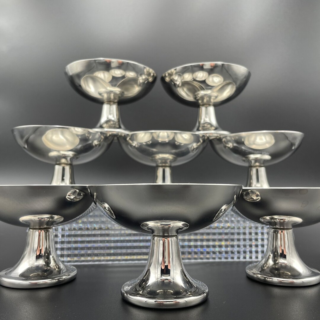 Set of 8 Vintage Carlo Alessi Ice Cream Cups, for Alfra Italy ...