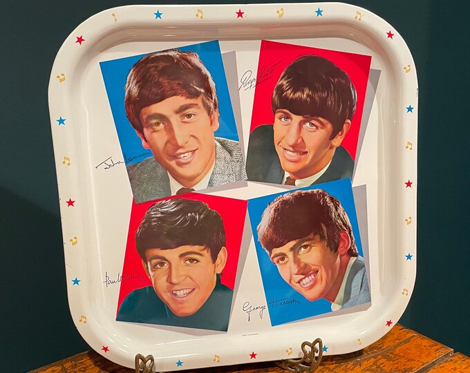 Vintage Beatles Bar Tray, Early Pics of John Lennon, Ringo Starr, Paul ...