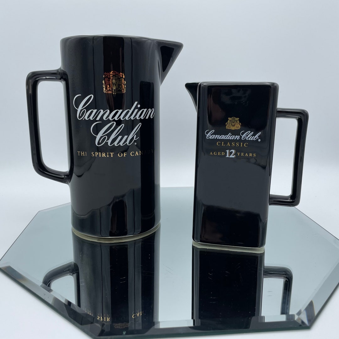 Canadian Club Ceramic Pitchers, Black With Gold and White Logos, Set of ...