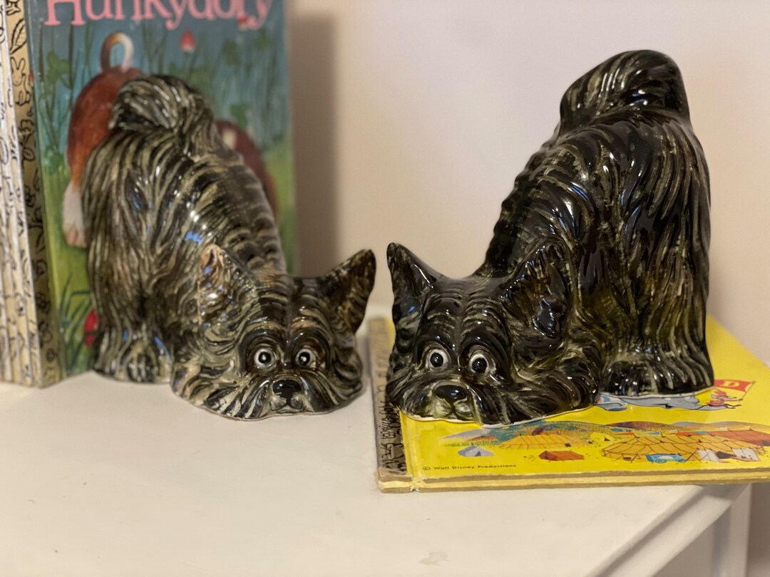 Vintage Terrier Dog Bookends, Ceramic, Mann Japan 1970s - Etsy