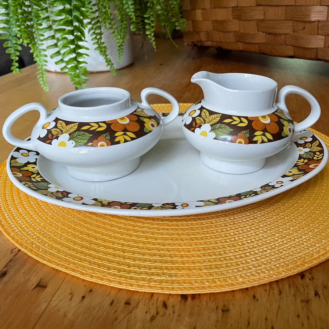 Vintage Ridgway Ironstone Cream and Sugar With Under Plate or Platter ...