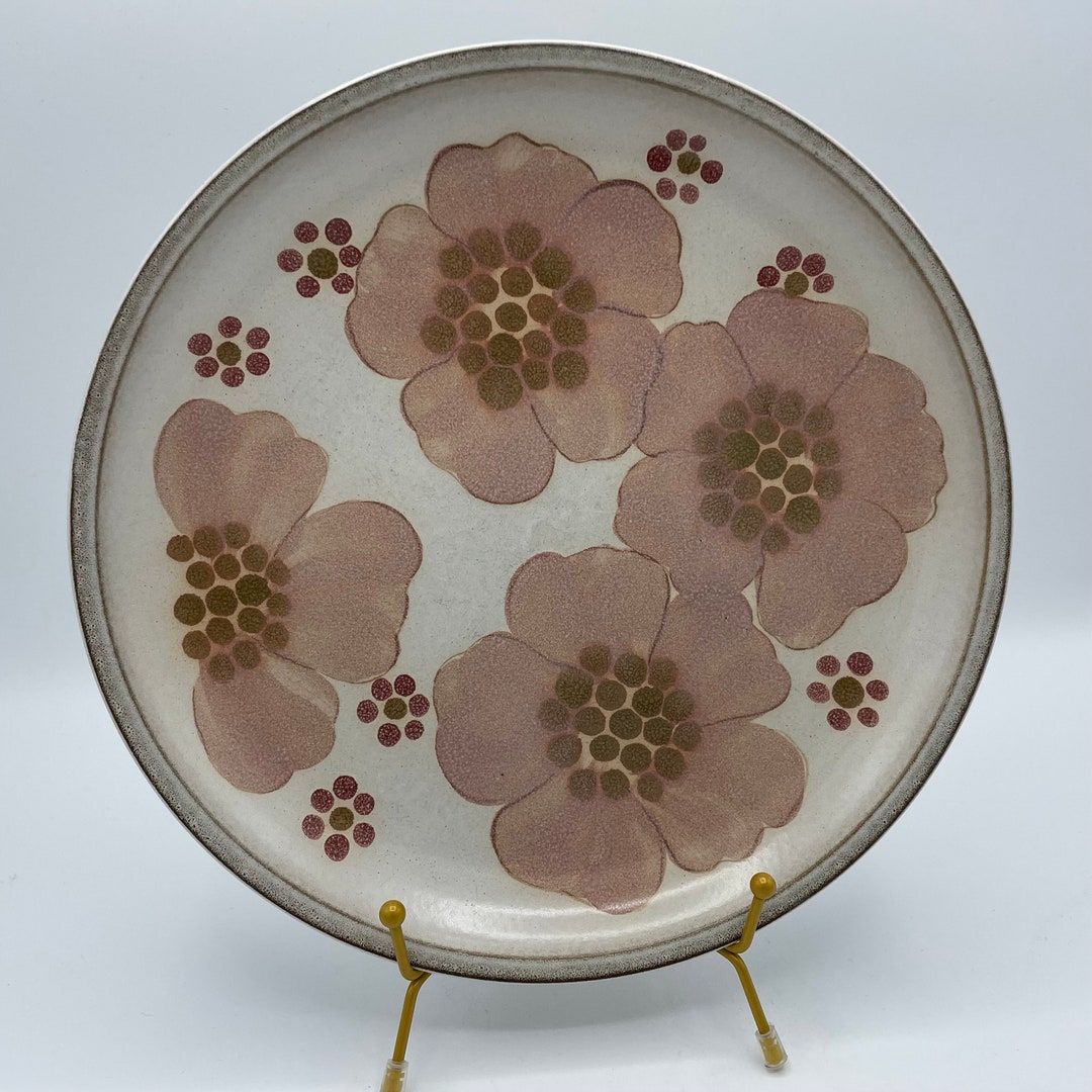 Vintage Denby Single 10 Dinner Plate, Dark Pink Gypsy Pattern ...
