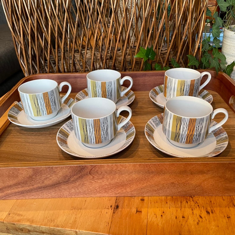 Vintage Midwinter Sienna Cups and Saucers, Jessie Tait Design, 1960s - Etsy