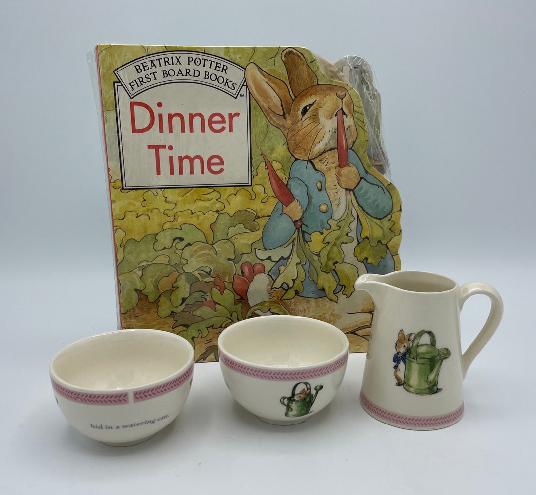 Vintage Peter Rabbit Toy-sized Egg Cups and Porcelain Pitcher, 4 ...