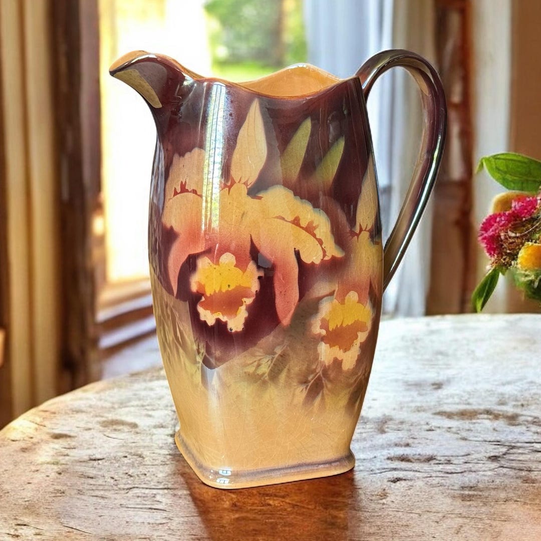 Vintage Royal Winton Lustreware Pitcher: Hand-painted Iris, 1950s ...