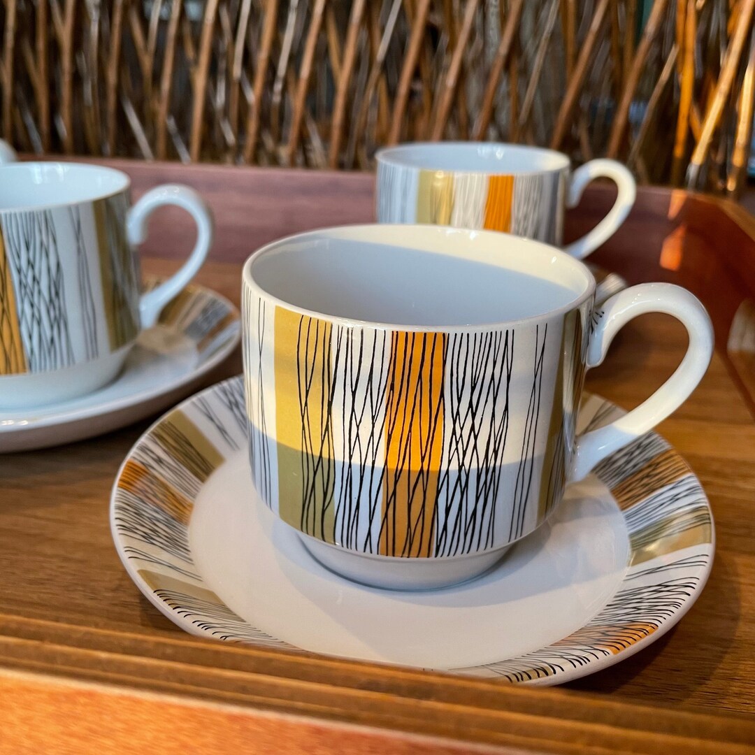 Vintage Midwinter Sienna Cups and Saucers, Jessie Tait Design, 1960s - Etsy