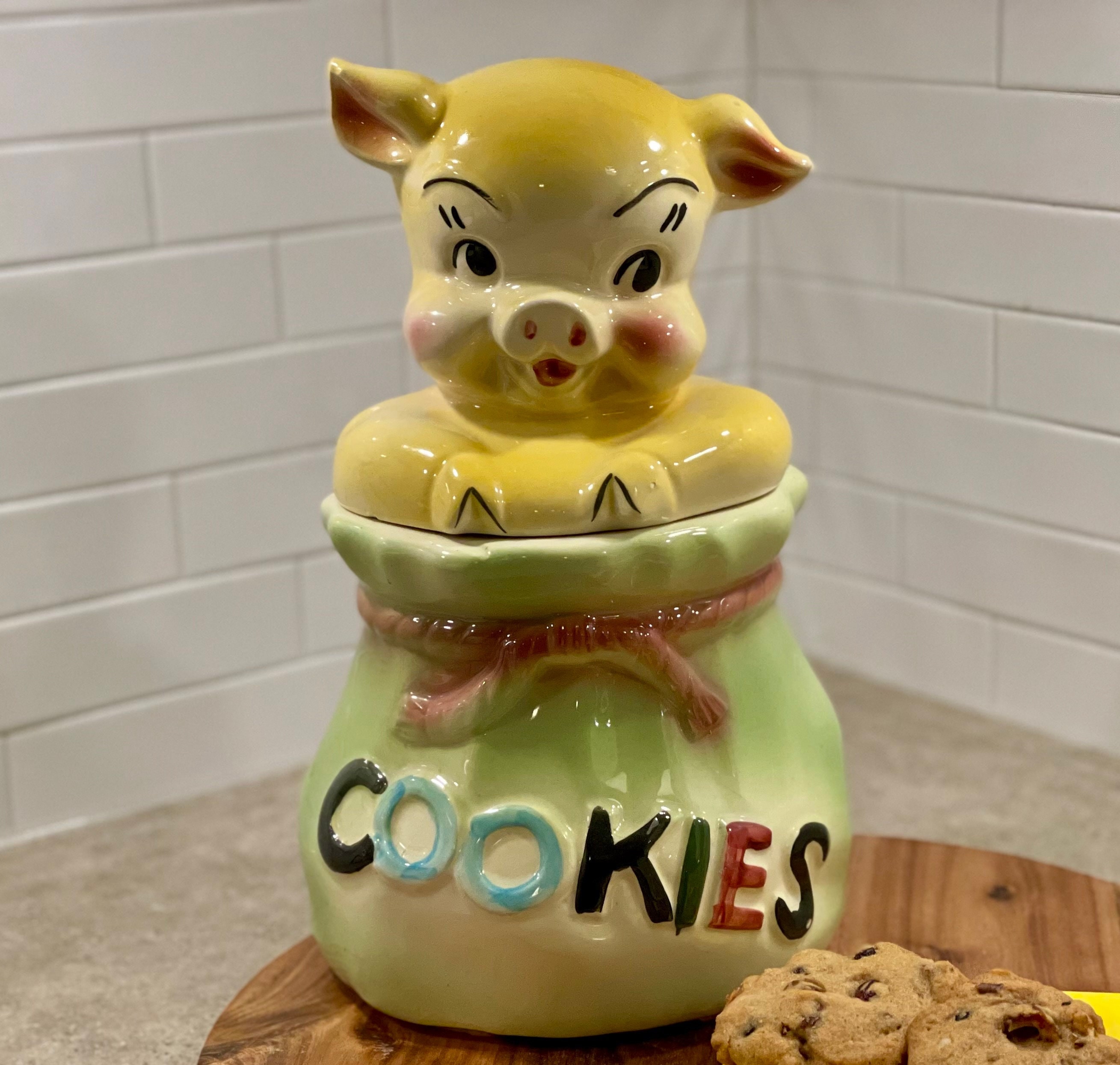 Pig in a Poke Cookie Jar, American Bisque 1950's, Hand Painted in ...