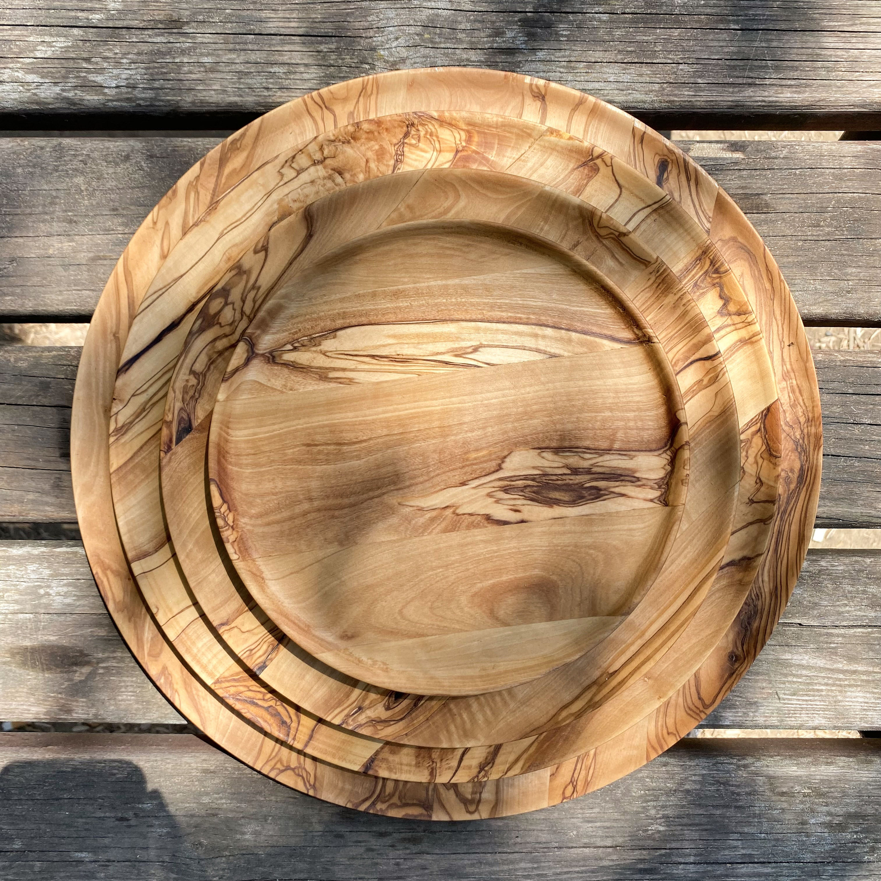 Hand Carved Olive Wood Wooden Plates, Small Medium Large Xlarge Sized ...