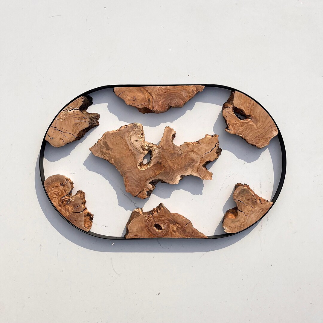 Elliptical Rectangle Olive Wood Pieces for Resin, Live Edge Wood Pieces ...