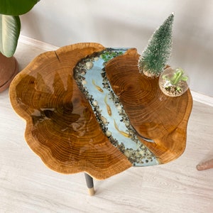 Custom Made & Koi Fish Resin Coffee Table, Unique Coffee Table, Modern ...