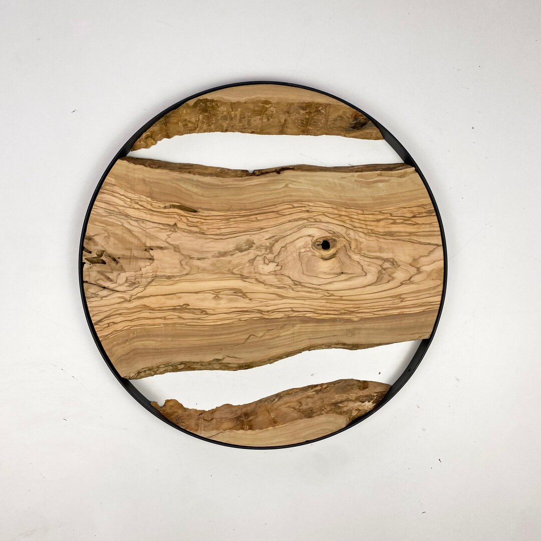 20 Inch Olive Wood Slab and Metal Frame for DIY Art Live Edge - Etsy