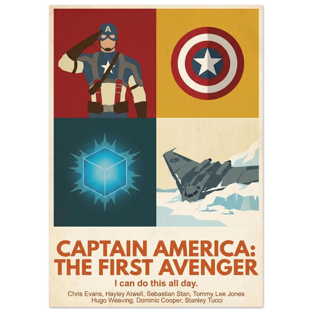 Captain America Poster – Classic Matte Superhero Movie Wall Art - Etsy