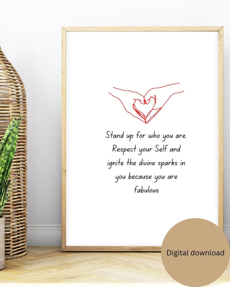 Self Love Digital Printable Wall Art Mindfulness Gift Positive Energy ...
