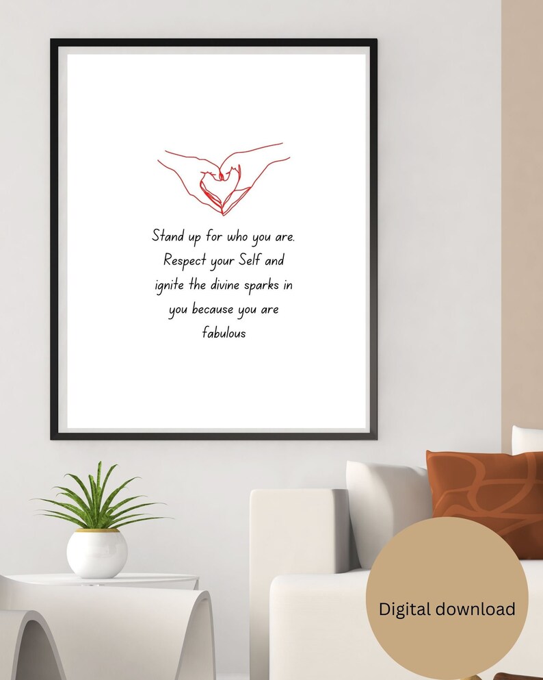 Self Love Digital Printable Wall Art Mindfulness Gift Positive Energy ...