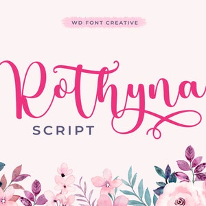 Rothyna Script | Modern Font, Cute Font, Love Font, Lovely Font, Romantic Font, Wedding Font ...
