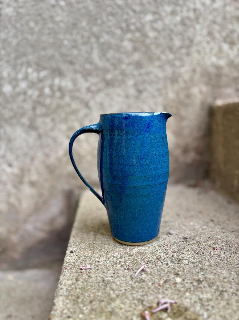 Ceramic Pitcher, Blue Milk Jug, Handmade Small Creamer 4 Dl - Etsy