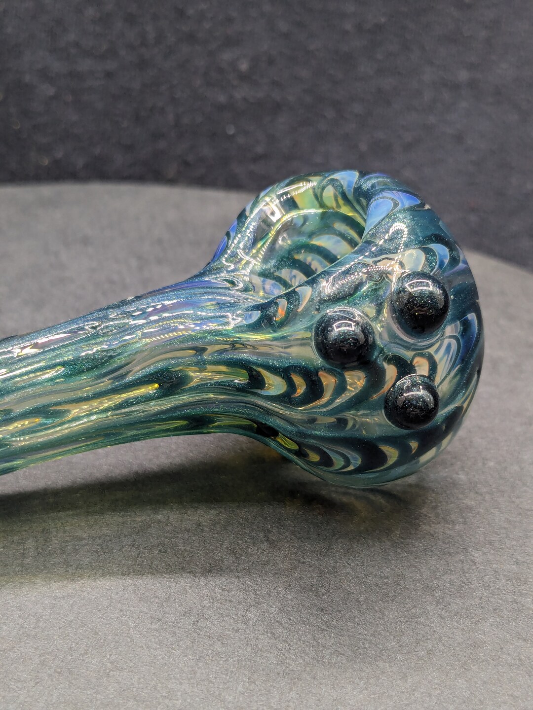 Sparkly Unobtainium on Silver Fumed Clear Handmade Color Change Glass ...