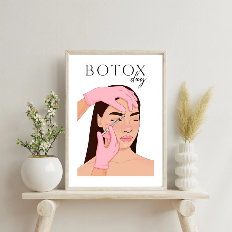 Botox Injection Points Print, Nurse Injector Art, Esthetician Art, Med ...