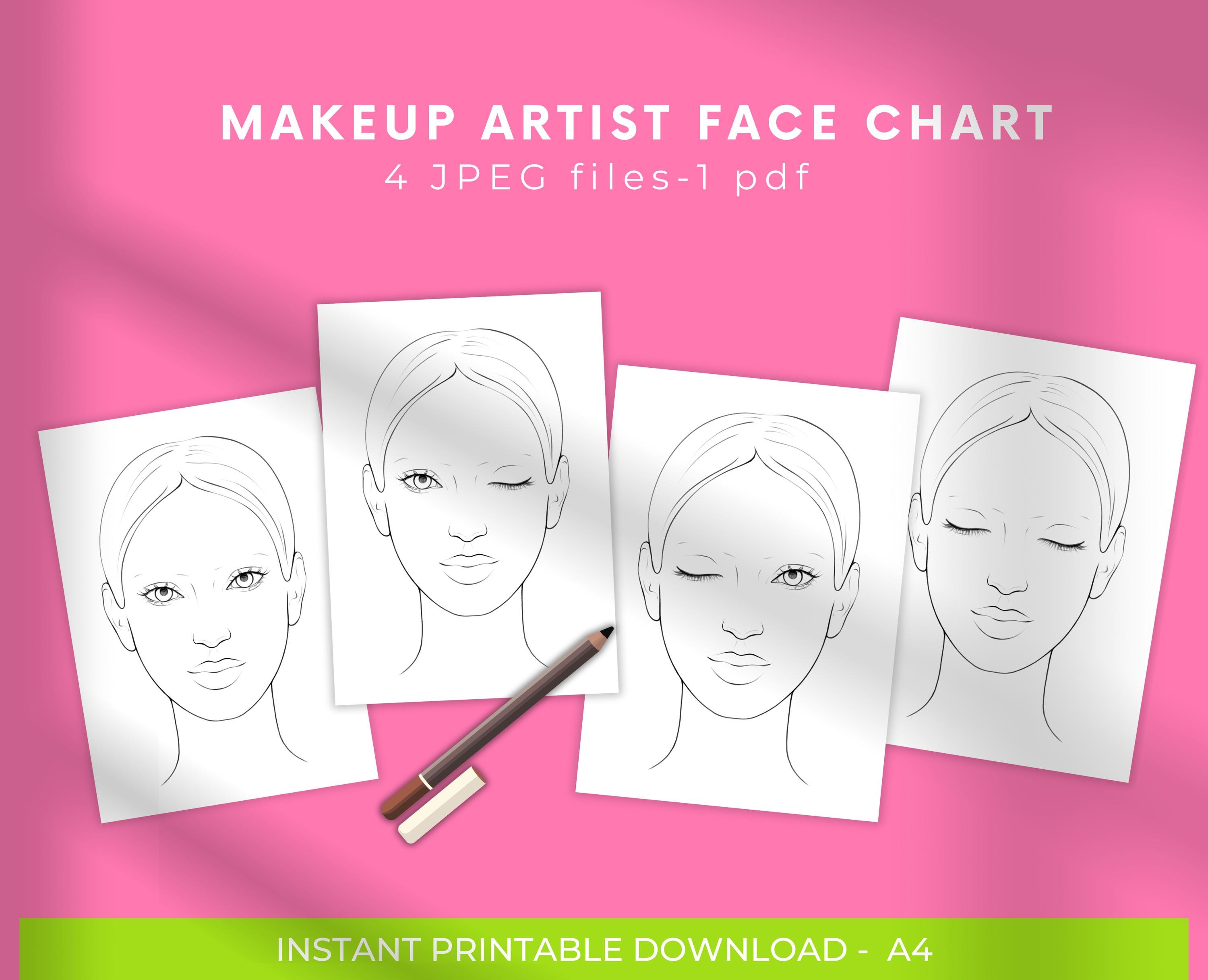 Makeup Artist Face Chart JPEG/ PDF Face Chart for Makeup Artist ...