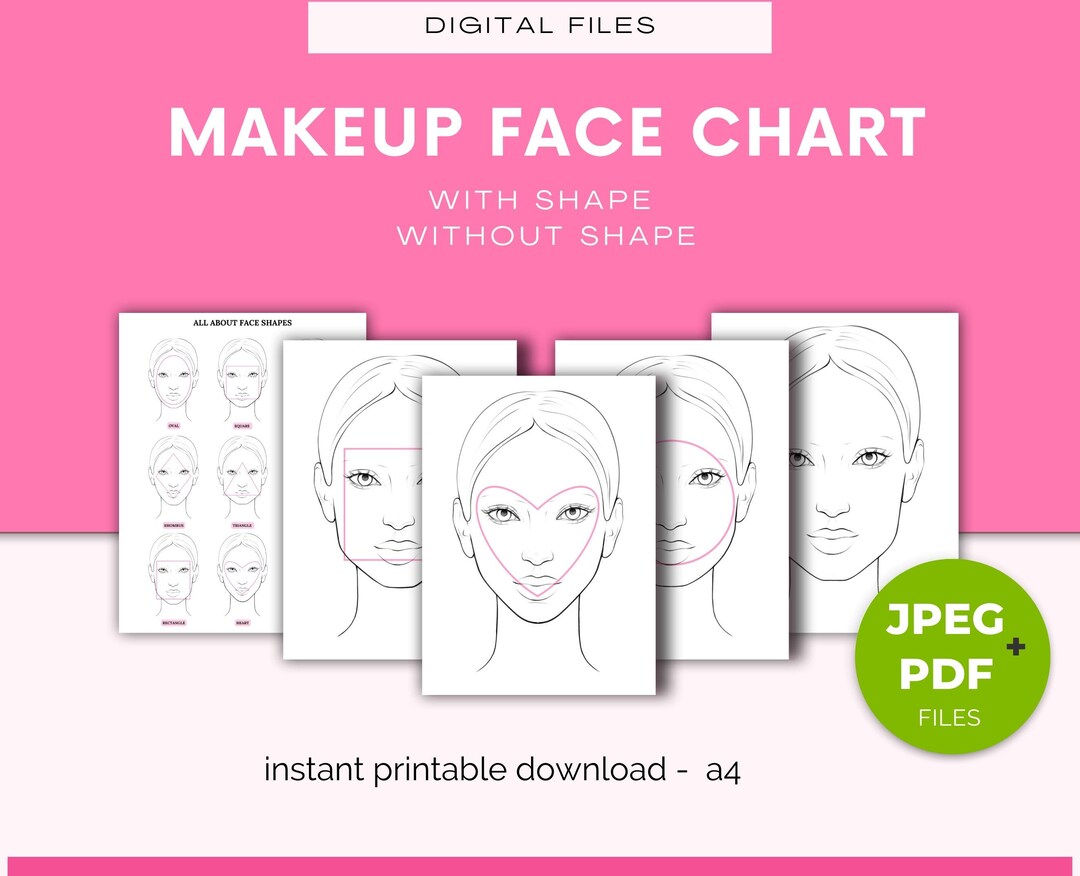 Makeup Artist Face Chart, Face Chart, Face Shape Guide, Face Chart ...