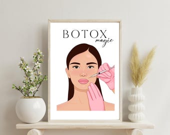 Botox Injection Points Print, Nurse Injector Art, Esthetician Art, Med ...