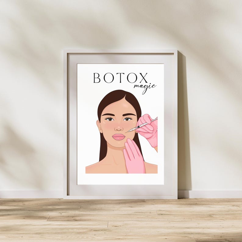 Botox Injection Points Print, Nurse Injector Art, Esthetician Art, Med ...