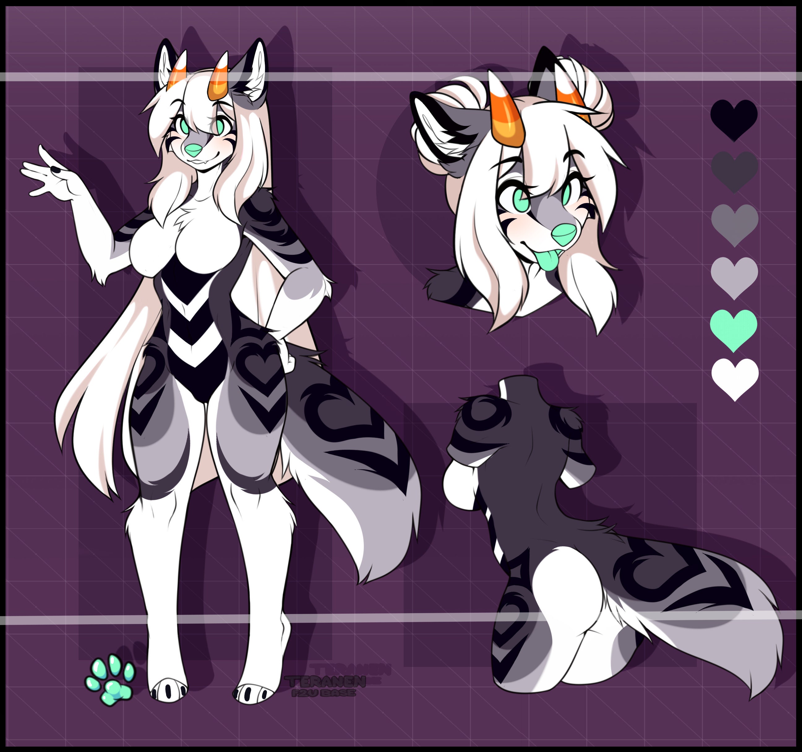 Female Anthro Canine Candy Corn Demon Fursona Adopt Furry Character ...