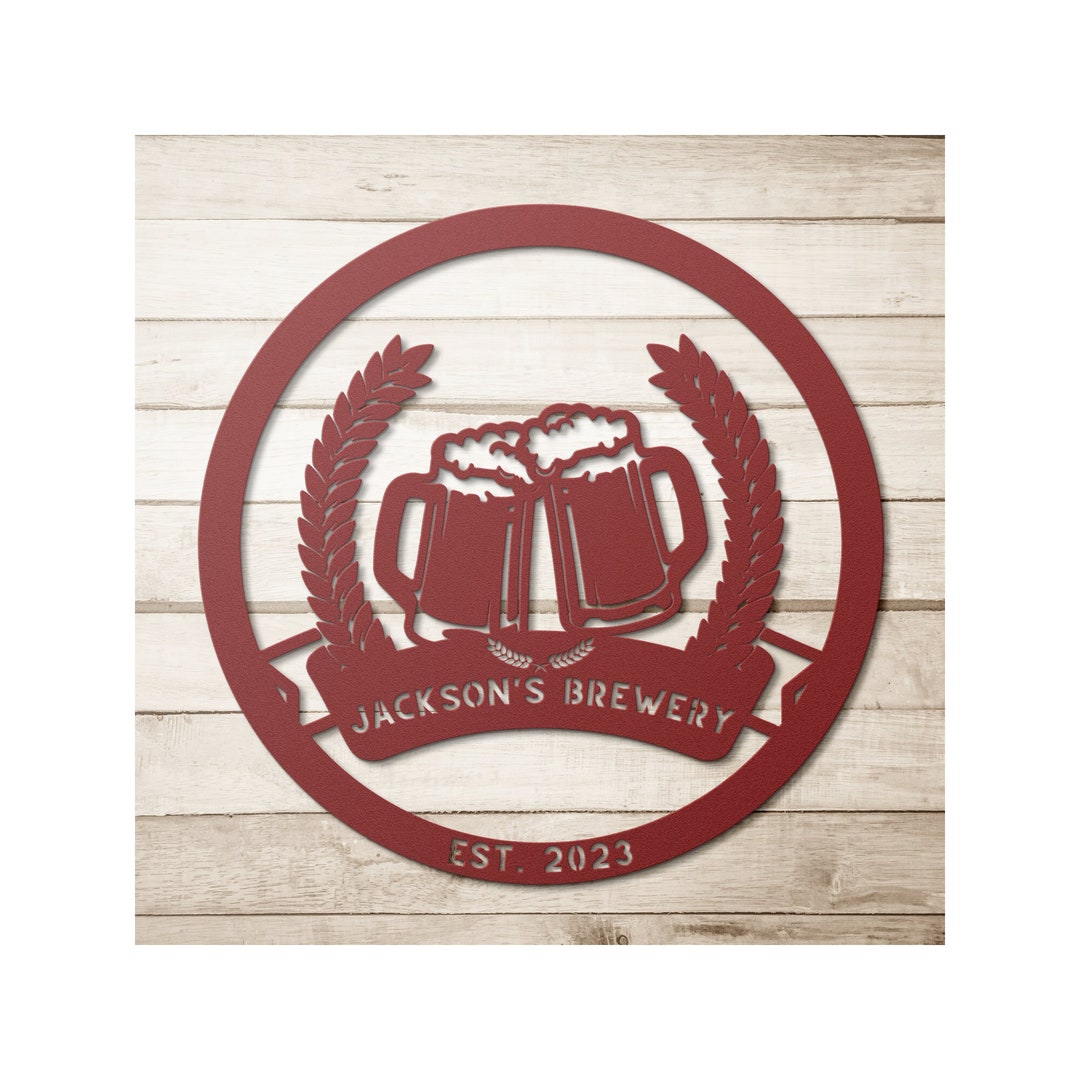 Custom Beer Brewery Metal Sign | Personalized Beer Glass Metal Art ...