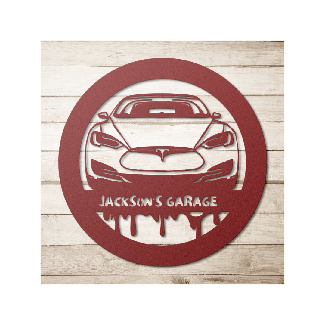 Tesla Personalized Garage Metal Wall Art Tesla Model S, Y, X, 3 Custom ...
