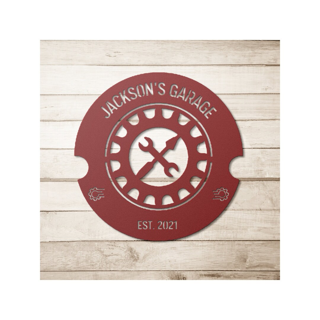 Personalized Garage Metal Wall Art | Car Custom Sign | Garage Monogram ...